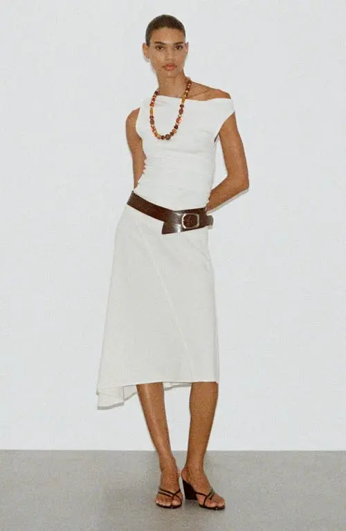 Mango Asymmetric Midi Skirt