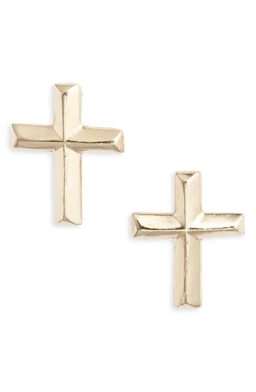 SET & STONES Micah Cross Stud Earrings - Gold