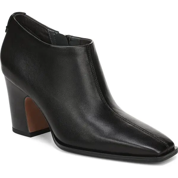 Franco Sarto Leather Ankle Booties - Black/black