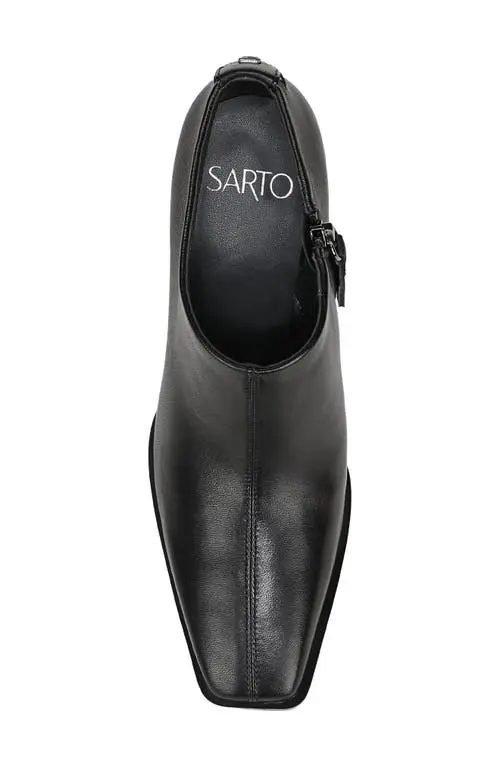 Franco Sarto Leather Ankle Booties - Black/black