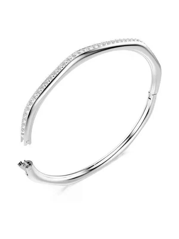 SWAROVSKI Faceted Crystal-embellished Hinged Bracelet