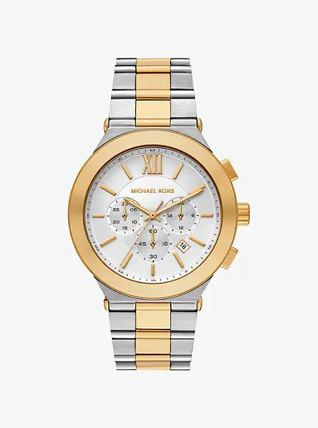 Michael Kors Oversized Two-tone Bracelet Watch - Silver