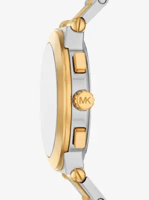 Michael Kors Oversized Two-tone Bracelet Watch - Silver