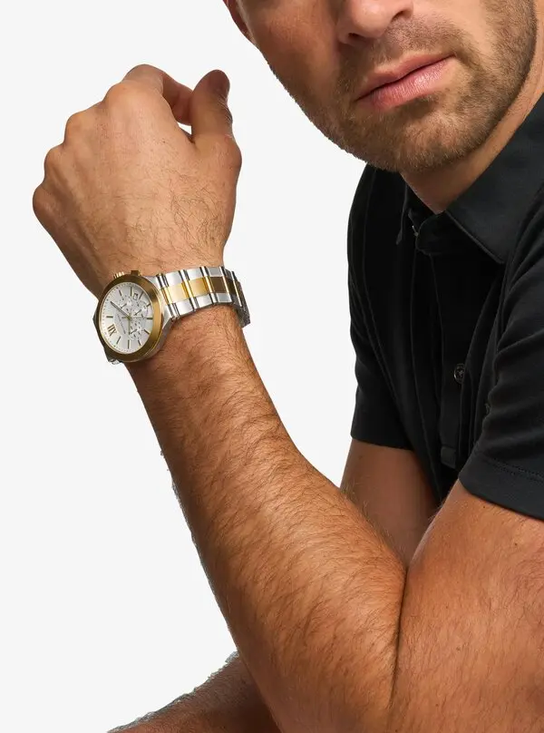 Michael Kors Two-tone Stainless Steel Chronograph Watch - Silver