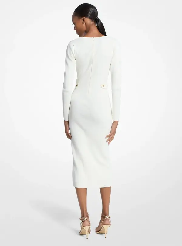 Michael Kors Ribbed Stretch Viscose Midi Dress