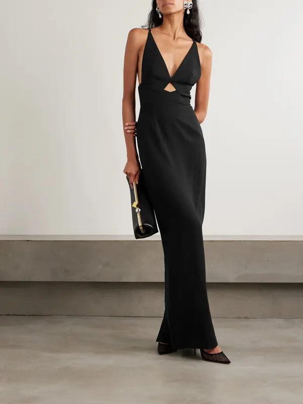 Solace London Milly Cutout Crepe Gown