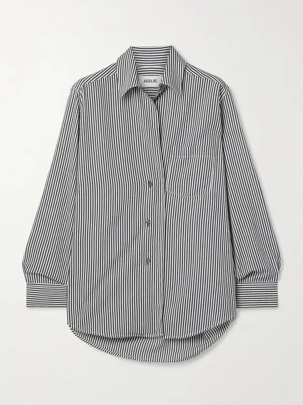 AGOLDE Aris Striped Crepe Shirt