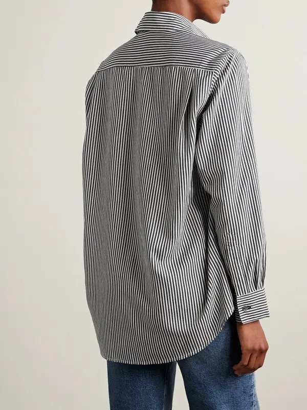 AGOLDE Aris Striped Crepe Shirt