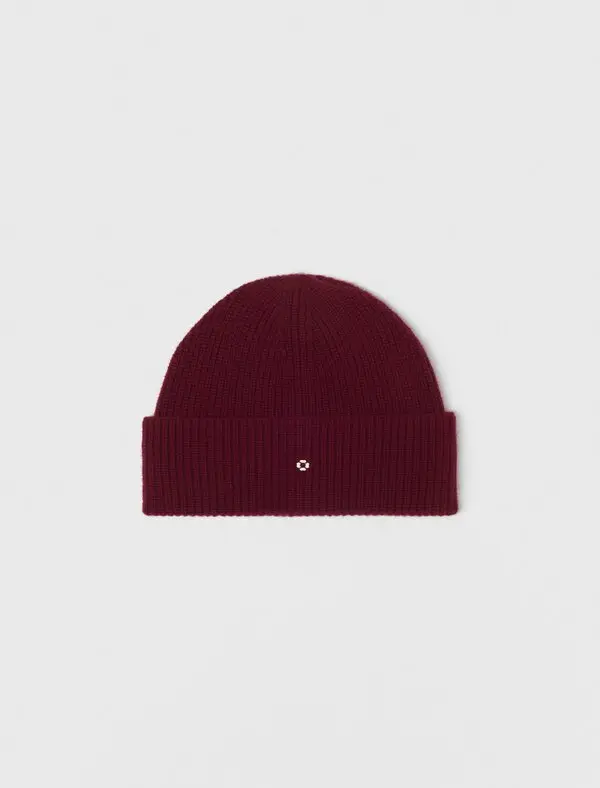 Maje Wool And Cashmere Beanie - Burgundy