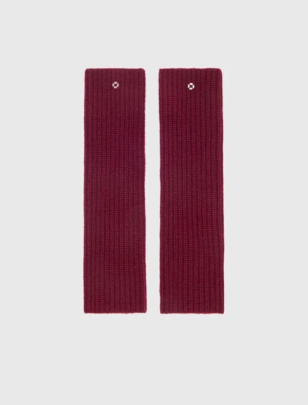 Maje Wool And Cashmere Mittens - Burgundy