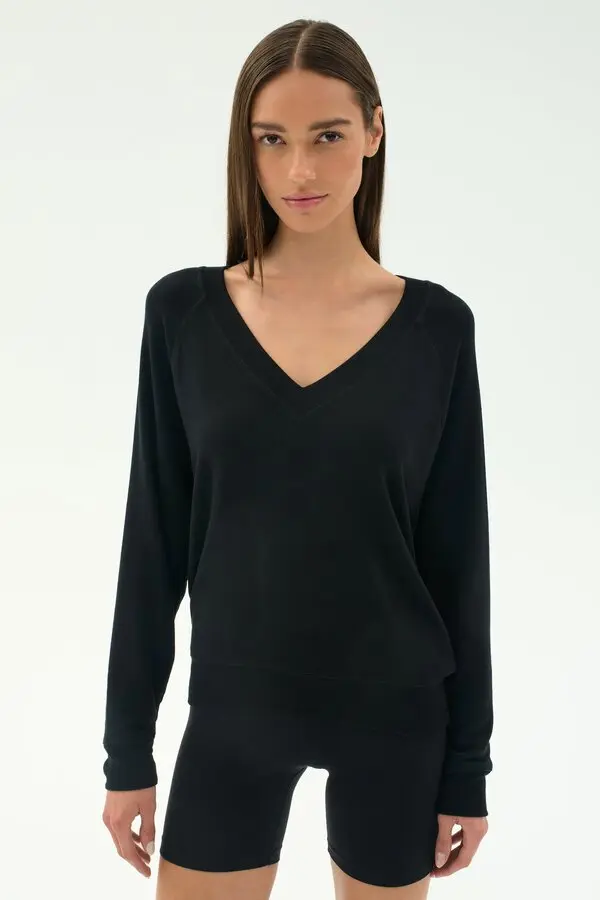 Splits59 Fleece V-neck Sweatshirt - Black