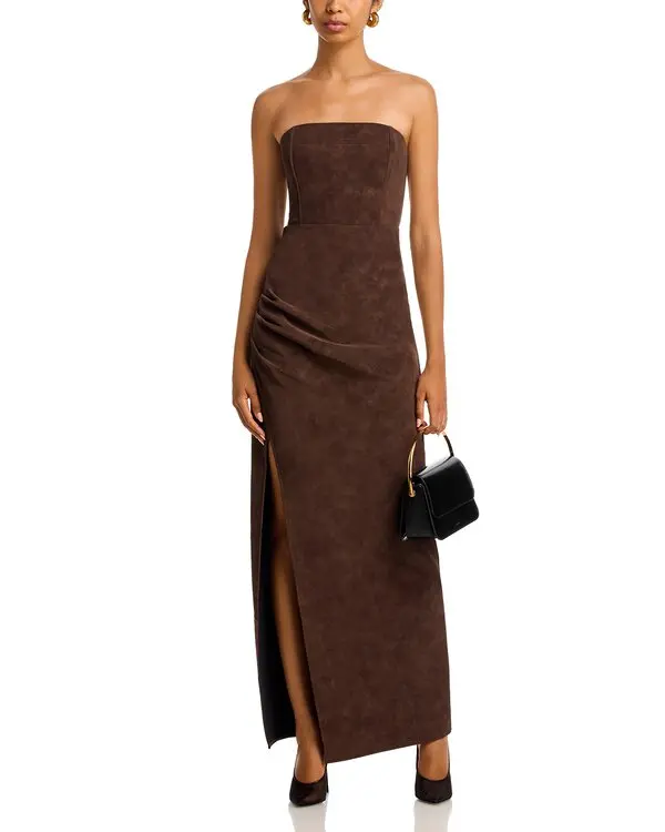 Line & Dot Alfie Faux Suede Maxi Dress
