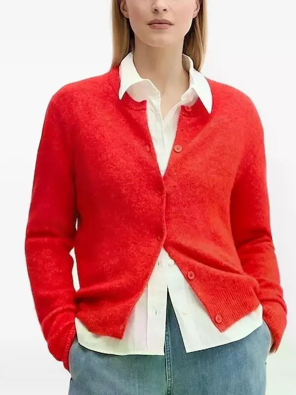 SAMSOE SAMSOE Nor Button-front Knitted Cardigan - Red