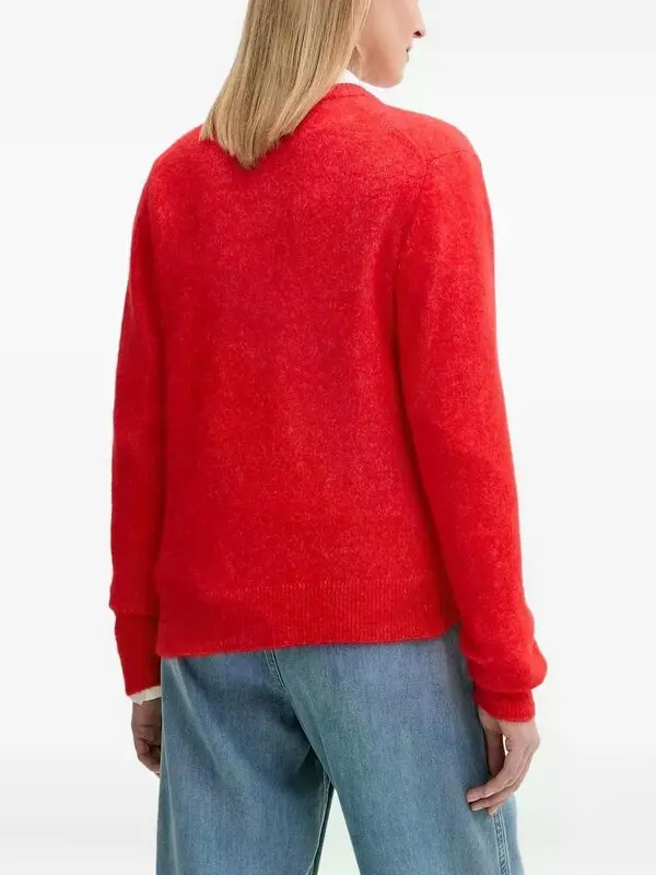 SAMSOE SAMSOE Nor Button-front Knitted Cardigan - Red