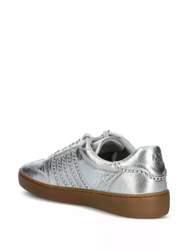 Michael Kors Embellished Leather Sneakers - Grey
