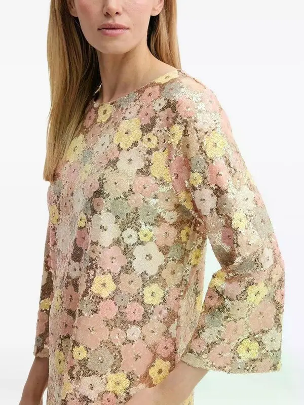 BRUUNS BAZAAR Keiran Sequin Floral Mini Dress - Neutrals