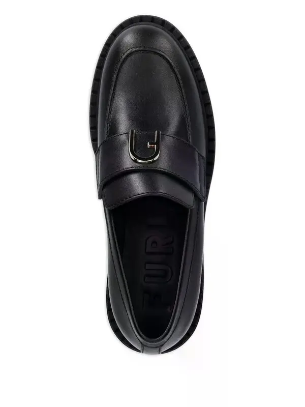 Furla Metal-buckle Leather Loafers