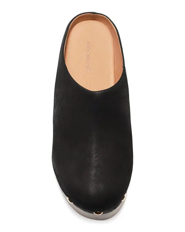 Free People Calli Studded Clogs - Black Leather