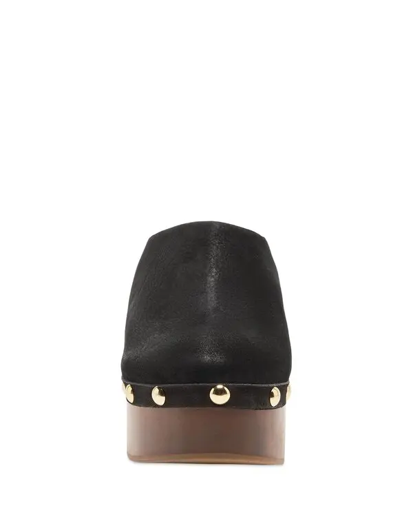 Free People Calli Studded Clogs - Black Leather