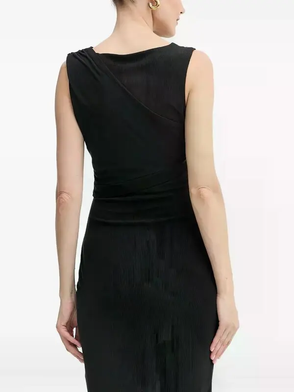 Guess Draped Embellished Midi Dress - Black