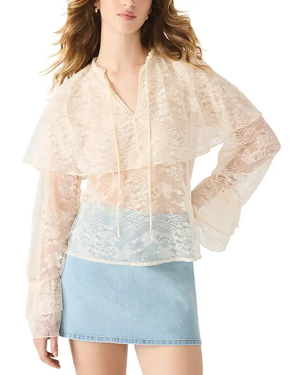 Steve Madden Ruffle Lace Top