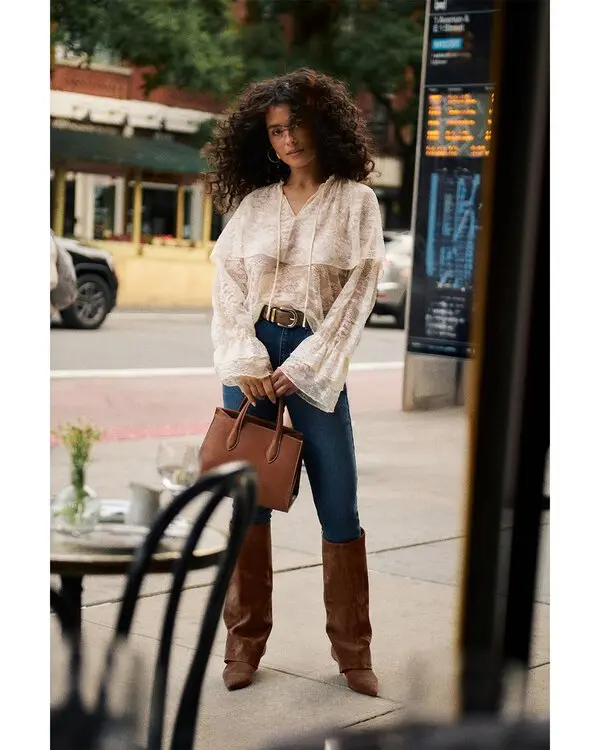 Steve Madden Ruffle Lace Top