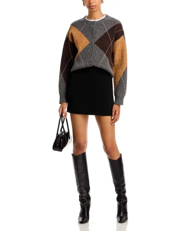 Steve Madden Vivia Argyle Cardigan Sweater