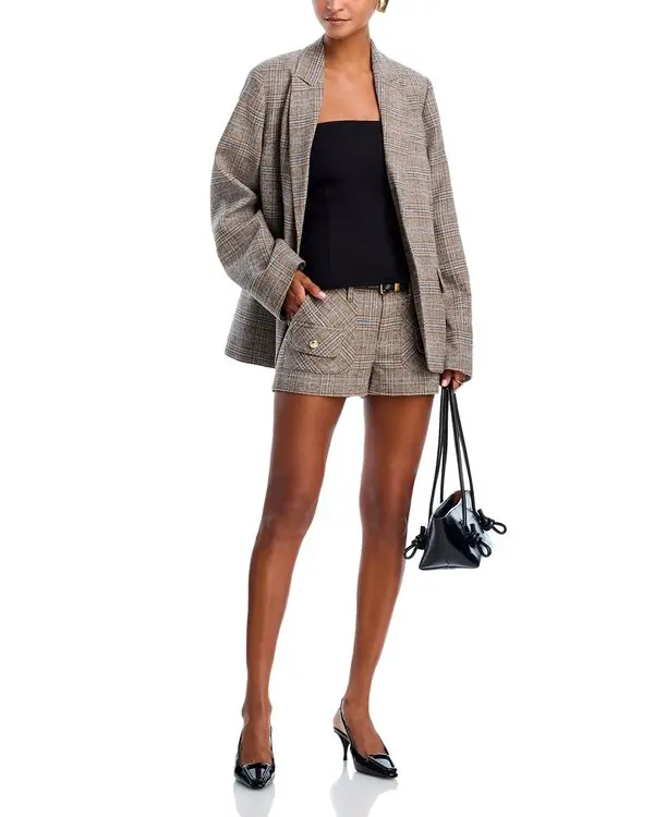 GUIZIO Patch Pocket Tartan Shorts