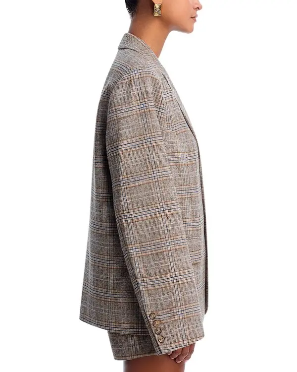 GUIZIO Oversized Tartan Blazer