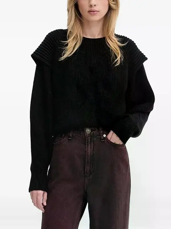 IRO PARIS Wool Sweater With Ribbed Shoulder Detail