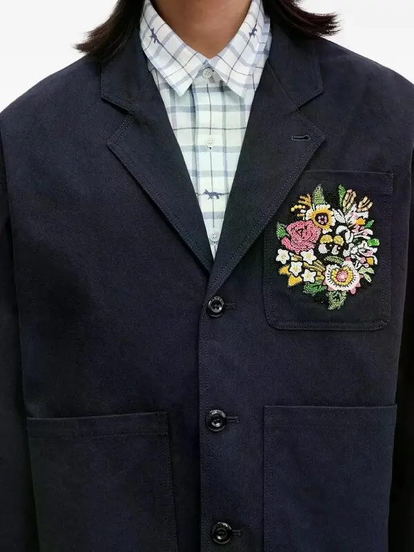 Kenzo Floral-embroidered Button-up Shirt Jacket