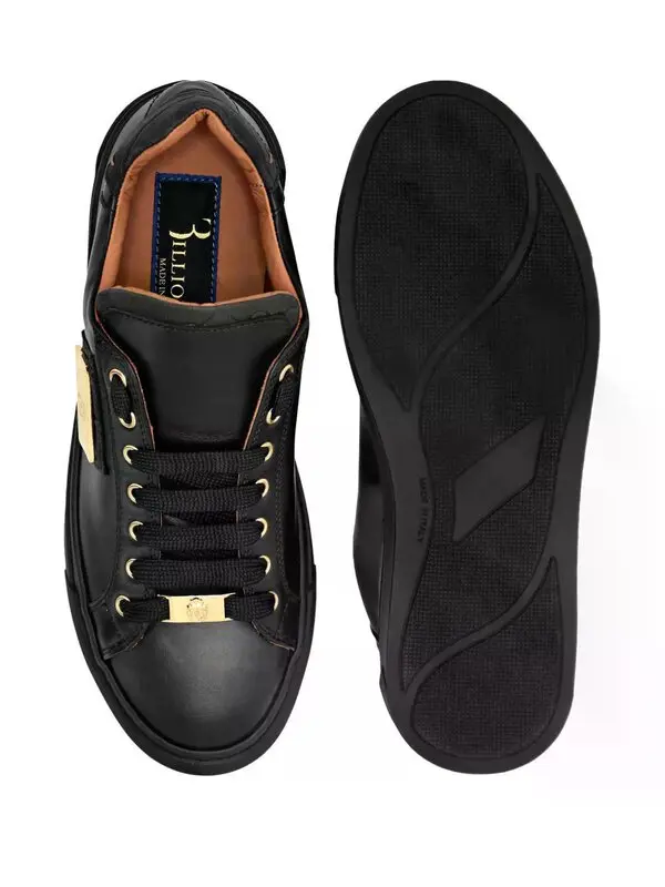 BILLIONAIRE Logo-plaque Leather Sneakers