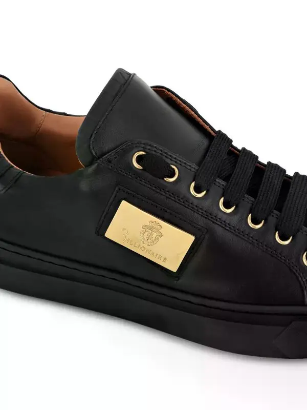 BILLIONAIRE Logo-plaque Leather Sneakers