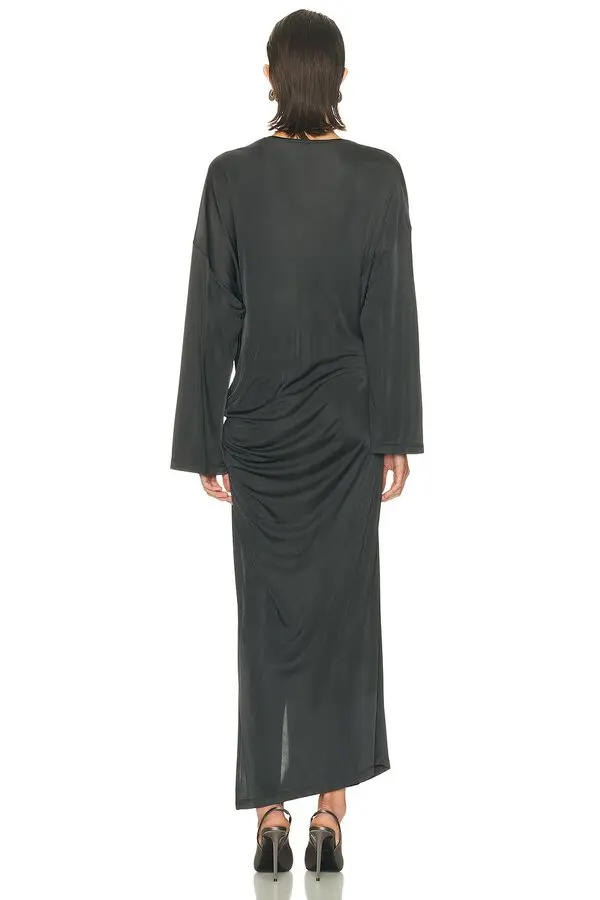 Attico Sequined Mesh Midi Dress - Dark Grey