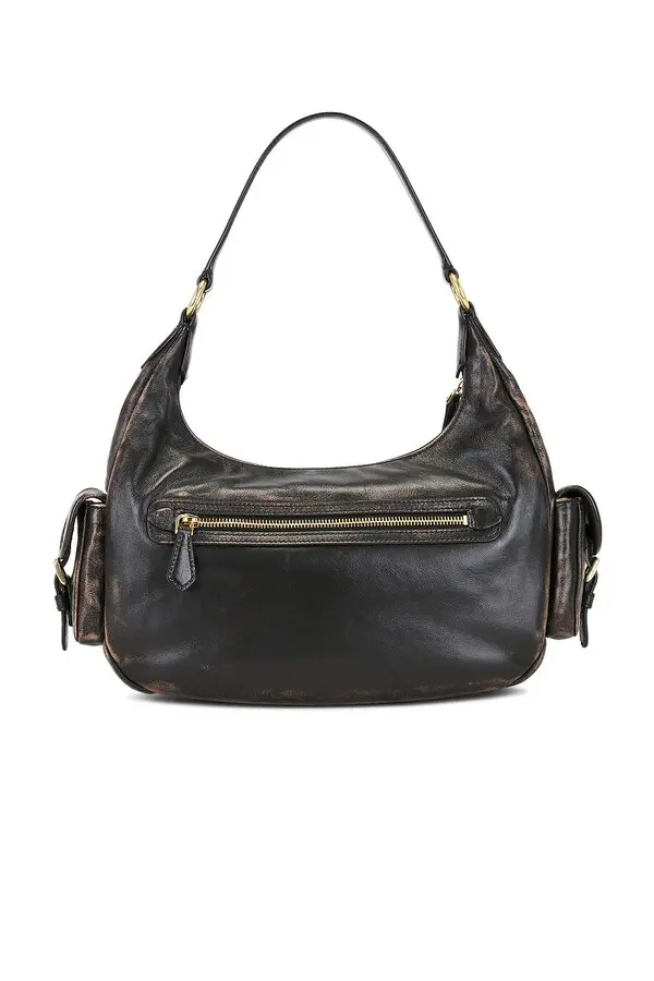 Miu Miu Velluto Righe Shoulder Bag - Caffe