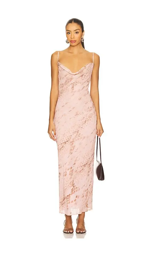 Sndys X Printed Maxi Dress - Pink Snake Skin - 6% Off | Editorialist