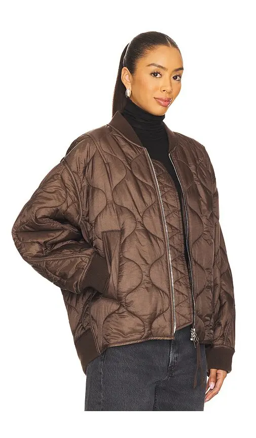 AGOLDE Quilted Bomber Jacket - Bourbon