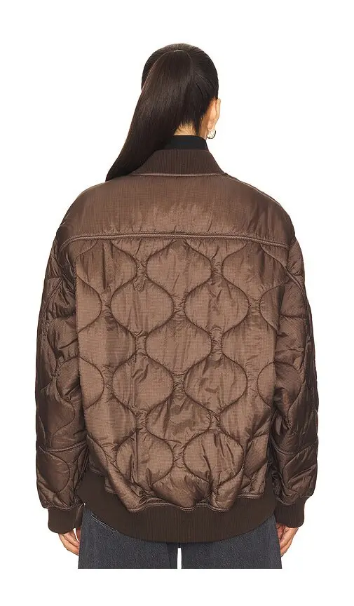 AGOLDE Quilted Bomber Jacket - Bourbon