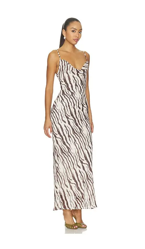 SNDYS. X Skin Maxi Dress In Brown