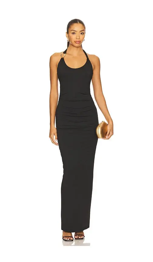SNDYS. Ash Tank Halterneck Maxi Dress With Gold-tone Hardware