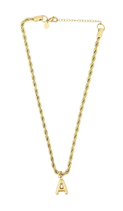 PETIT MOMENTS Bubble Initial Rope Necklace - Gold