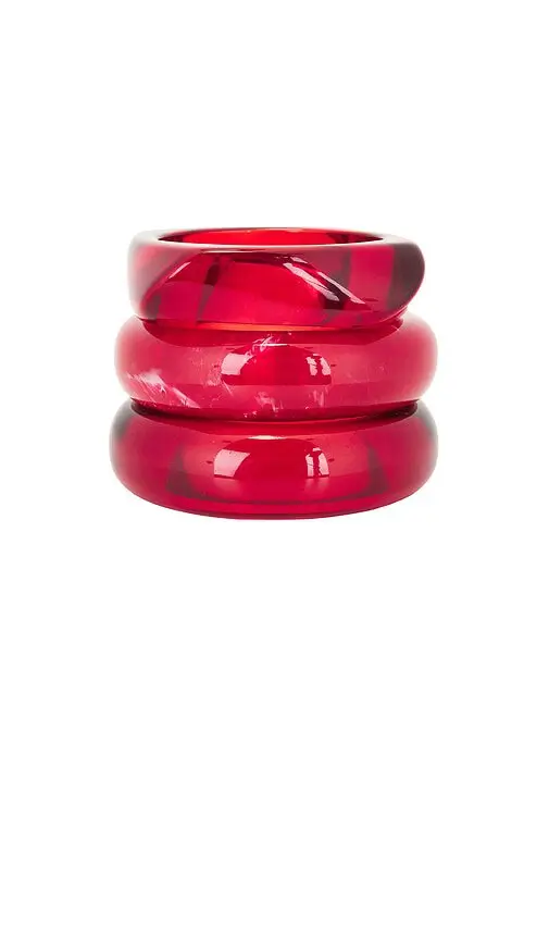LUV AJ The Formentera Bangle Set - Red