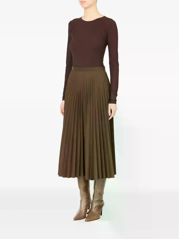 MAISON MARGIELA A-line Pleated Midi Skirt - Brown