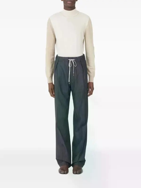 MAISON MARGIELA Pinstripe Pleated Trousers - Grey