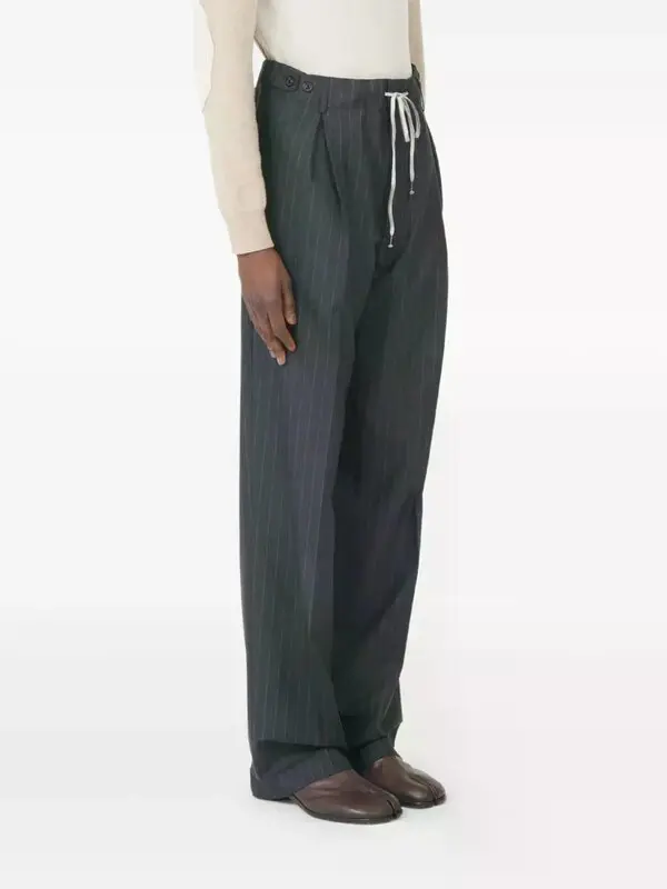 MAISON MARGIELA Pinstripe Pleated Trousers - Grey