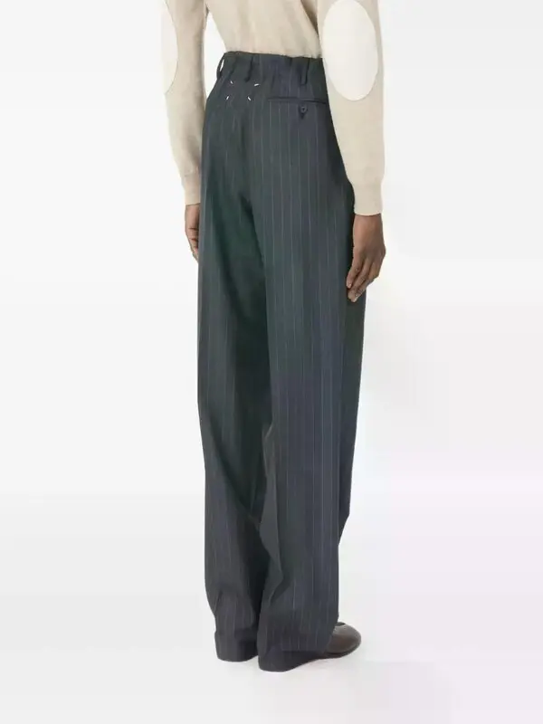 MAISON MARGIELA Pinstripe Pleated Trousers - Grey