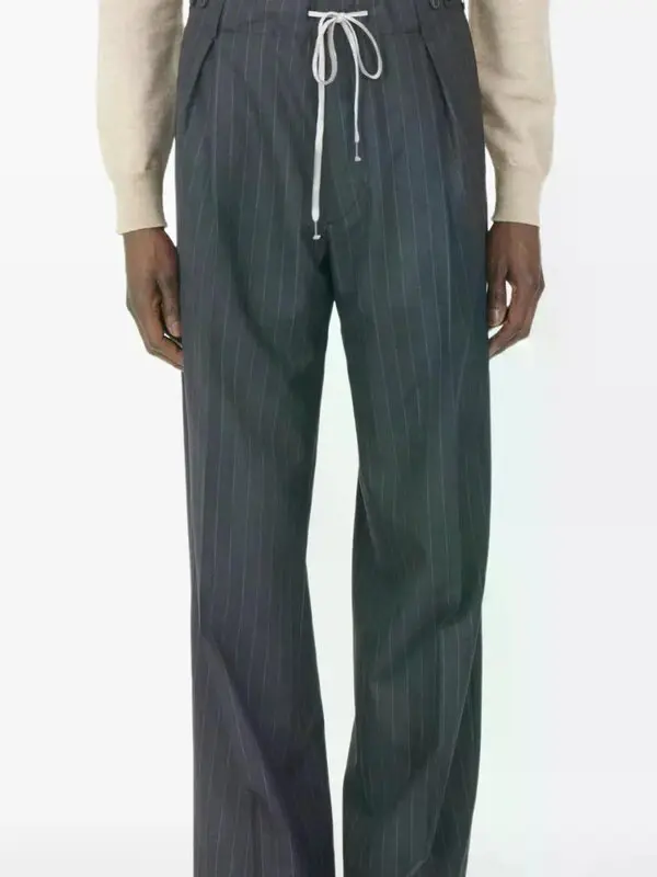 MAISON MARGIELA Pinstripe Pleated Trousers - Grey