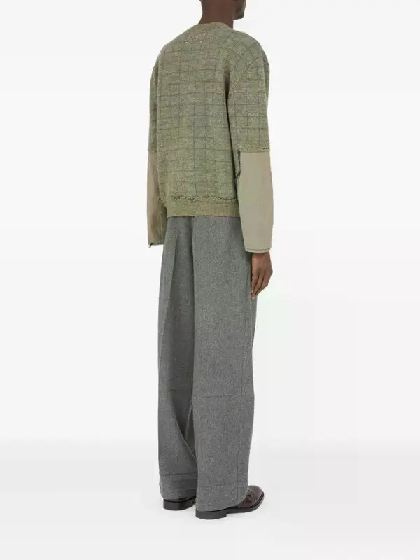 MAISON MARGIELA V-neck Grid-pattern Sweater