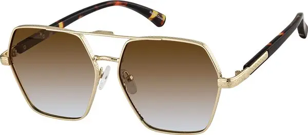 Zenni Aviator Full Rim Frame Sunglasses - Gold