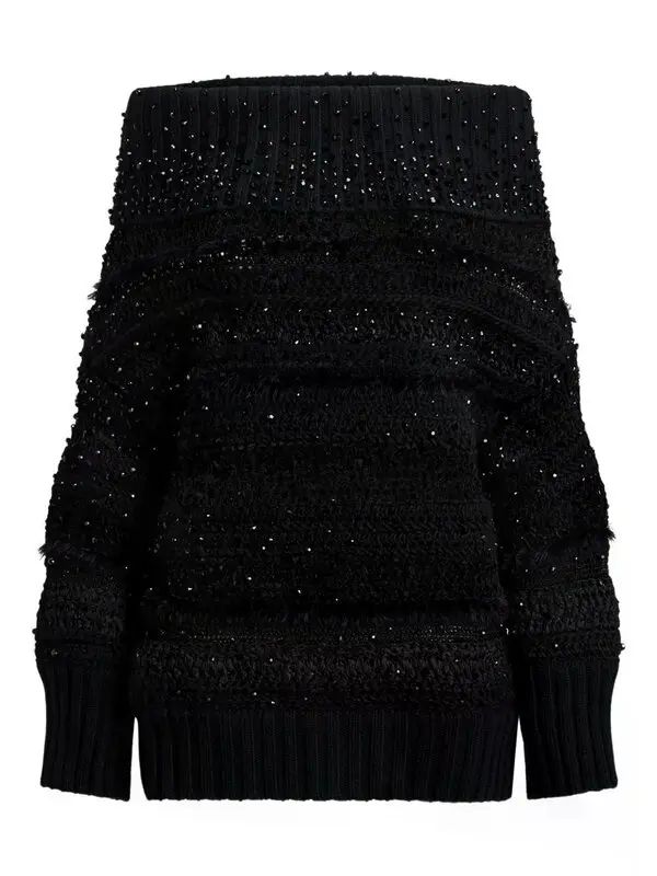 Ralph Lauren Embellished Off-shoulder Sweater